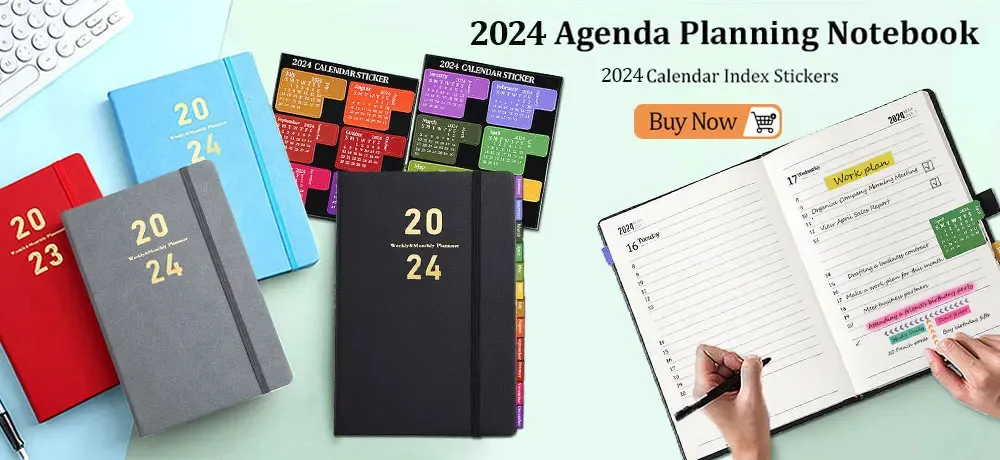 A6 Daily Planner -2025 - Pocket Agenda Notepad with Calendar Stickers ...