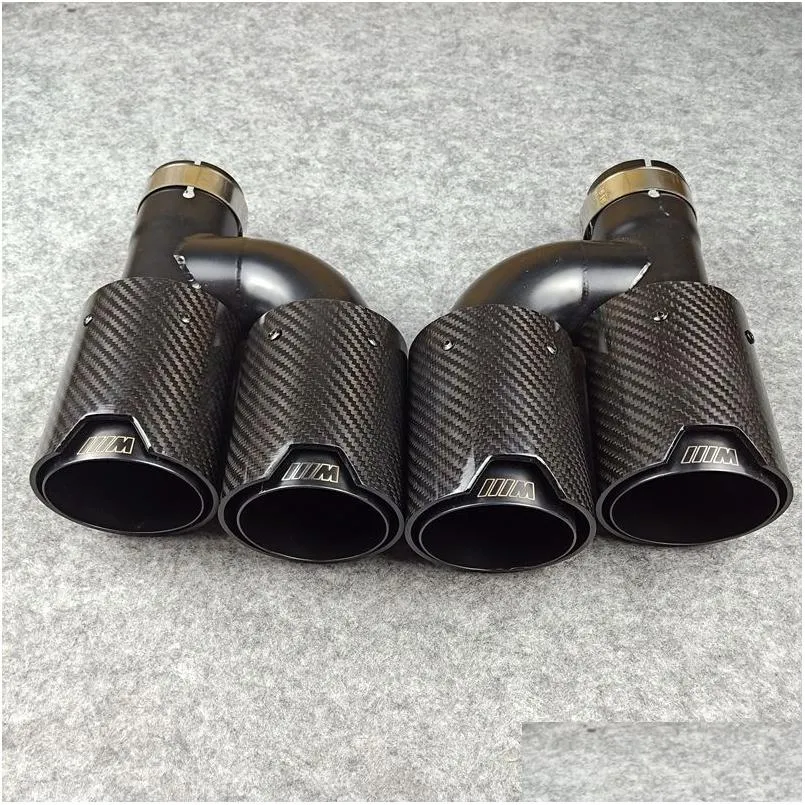 DHgate.com:Carbon Fiber Exhaust End Tips, Glossy Black Stainless Steel ...