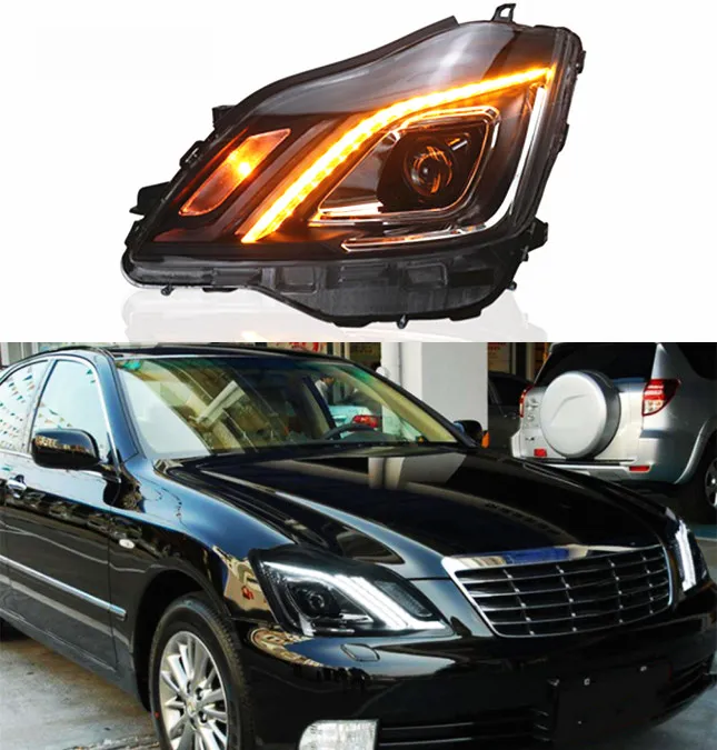 LED DRL Daytime Toyota Camry Headlights For Toyota Crown 12th 2005 2009 ...