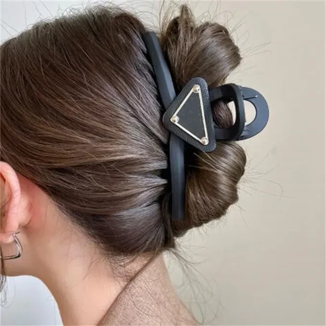 Triangle Hair Clip: Elegant Silver & Black Barrettes for Women & Girls ...