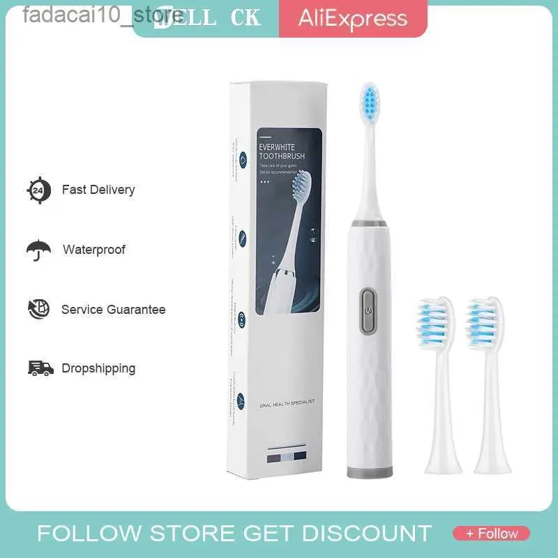 Timer Sonic Toothbrush Set 5 Modes, USB Rechargeable, Replacement Heads Adult Toothbrush For ...