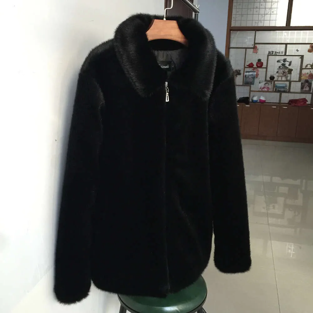 Winter GTPS Faux Mink Coat: Medium Length, Inverted Lapel Collar, All ...