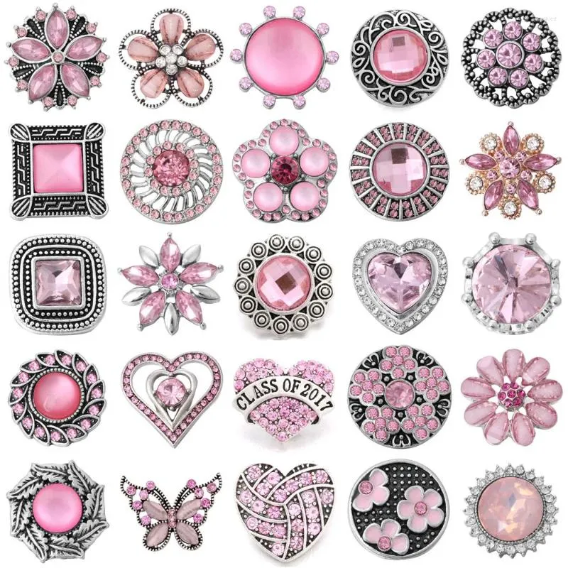 DHgate.com:Pink Rhinestone Charm Bracelets Set - 6pcs Snap Button ...