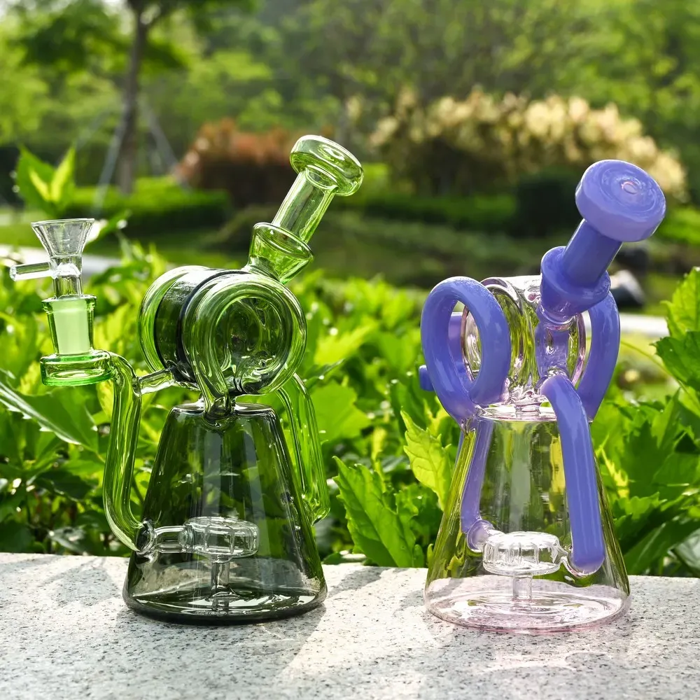 8 Pouces Cool Verre Dab Rig Bong Narguilé Fonction Unique Recycleur De ...