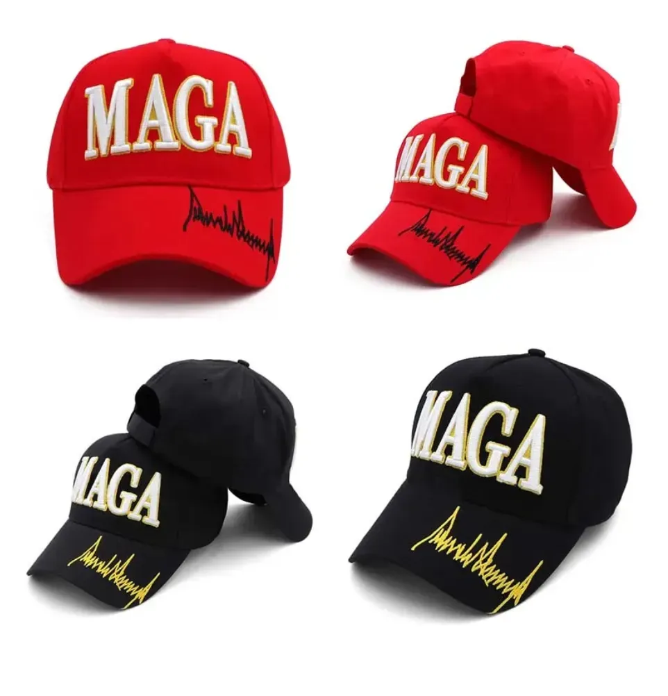 MAGA Embroidery Hat Trump 2024 Black Red Baseball Cotton Cap For ...