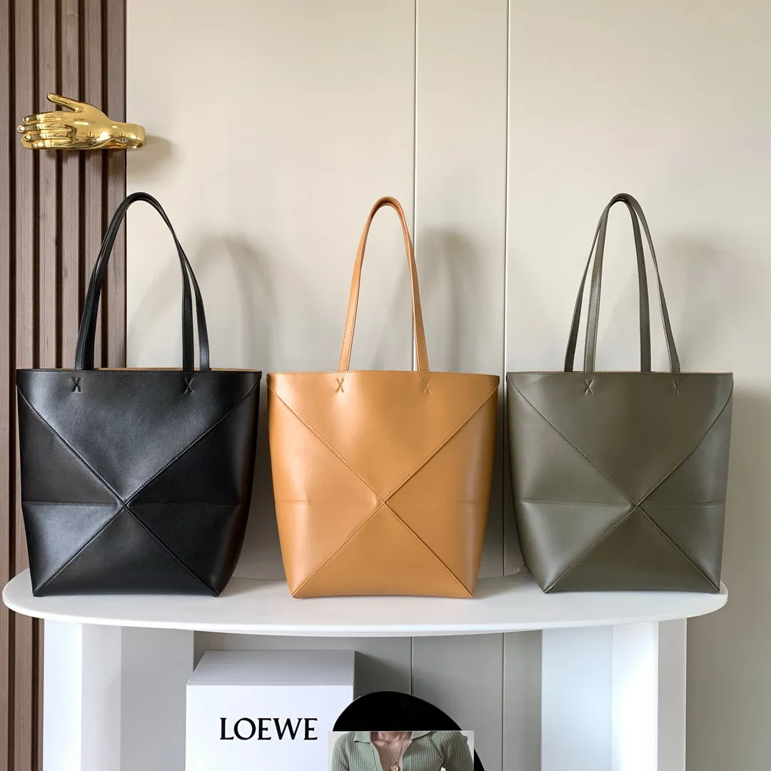 DHgate.com:Cowhide Multicolor Geometric Foldable Tote Puzzle Handbag ...