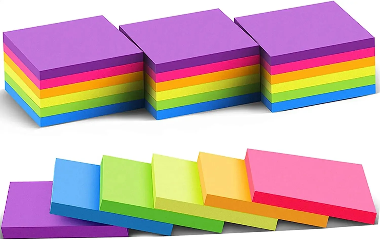 DHgate.com:24 Pack 3x3 Inch Sticky Notes, Bright Colorful Super ...