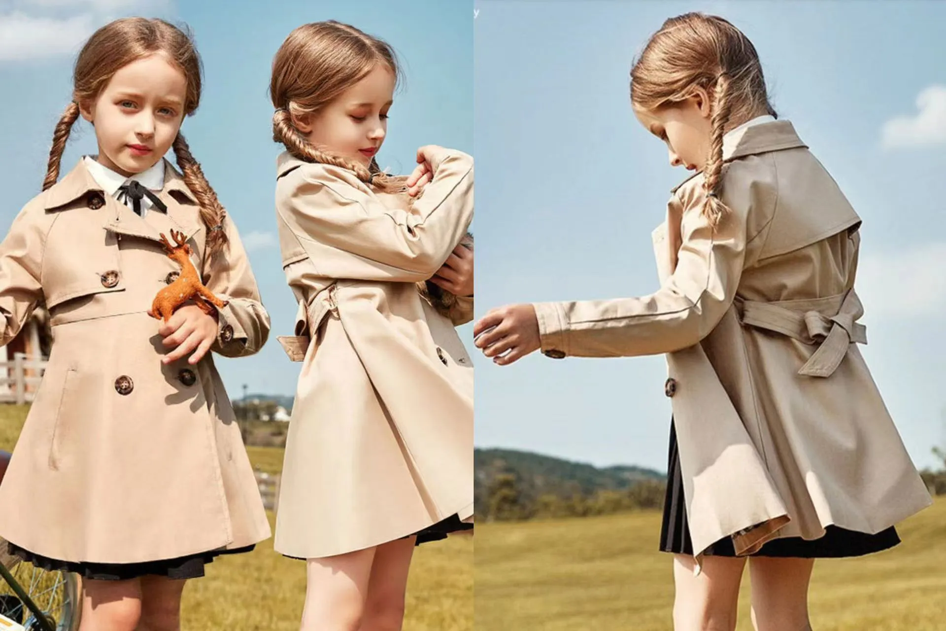 DHgate.com:toddler girl clothe brown color fashion kids spring tench ...
