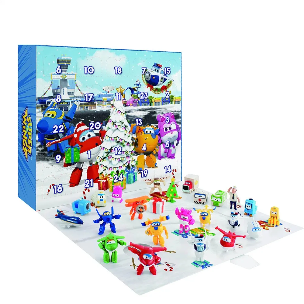 Super Wings Advent Calendar - 24 Mini Airplane Robot Figures, Xmas ...