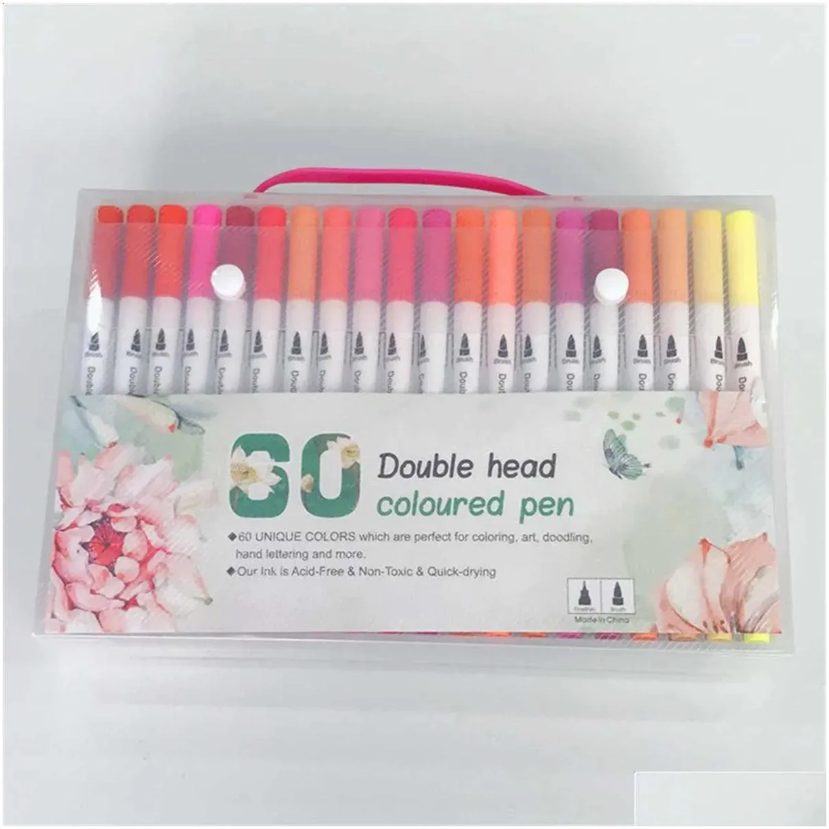 DHgate.com:Markers Wholesale 100 Colors Dual Tip Brush Color Pen Art ...