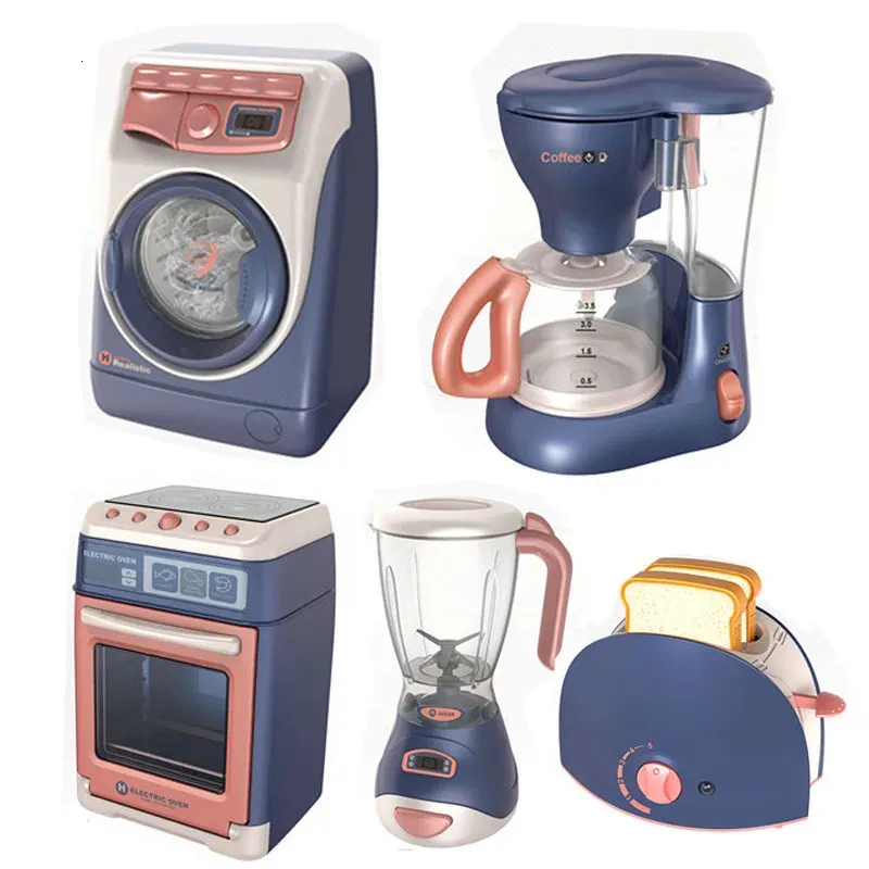 Pretend Play Kitchen Appliances Set - Realistic Toy Washing Machine ...