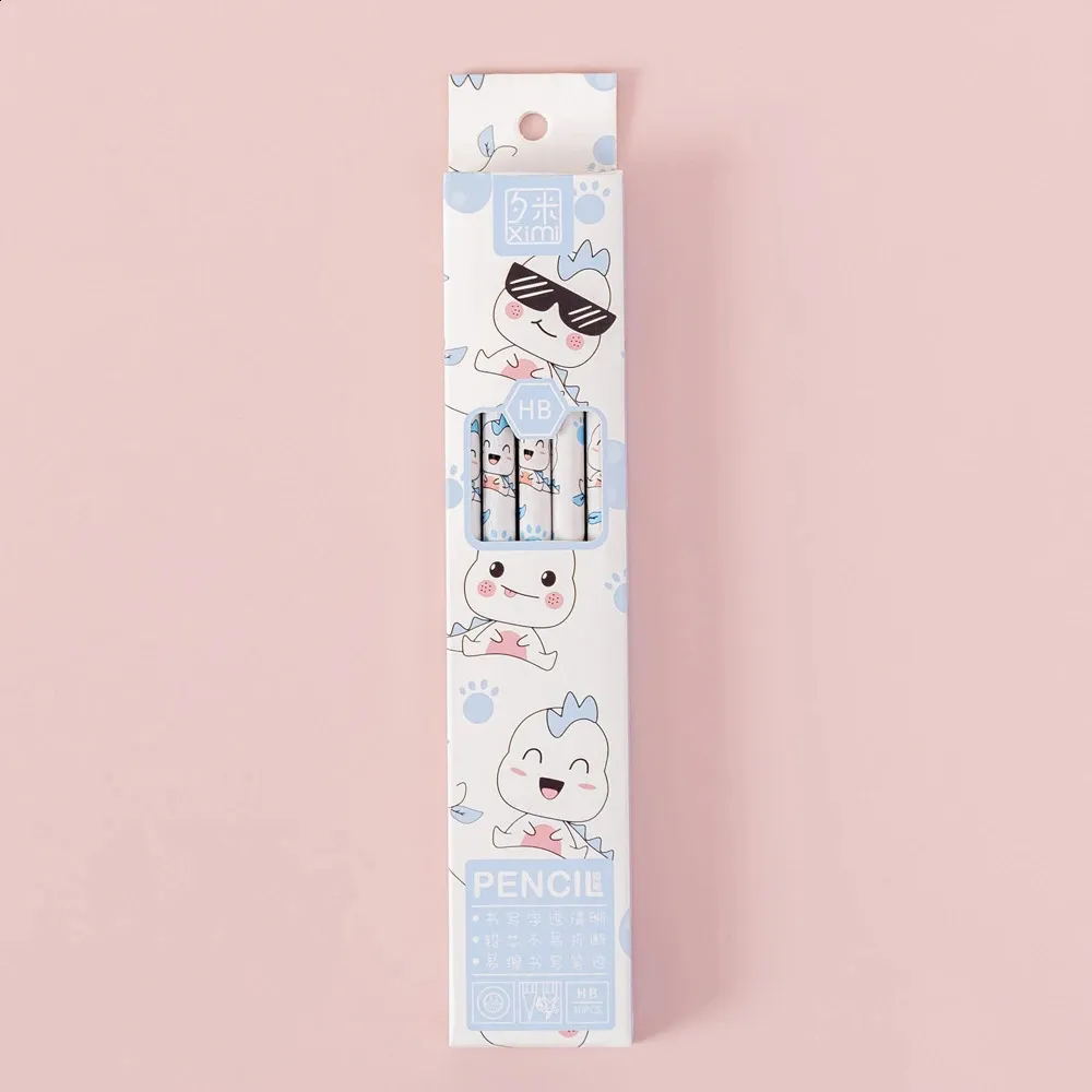 8 BoxesCartoon Sketch Wooden Lead HB Pencils With Erasers for Children ...