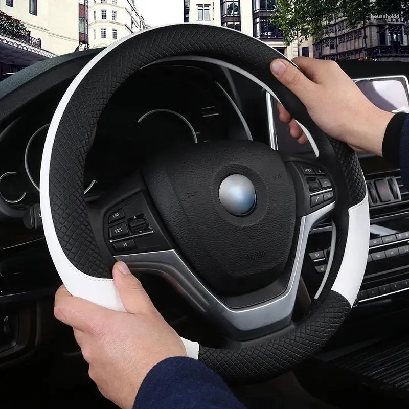 Steering Wheel Covers Leather Car Steering wheel Cover 37CM 38CM Car styling Interior Accessories Sport Auto Anti Slip Universal