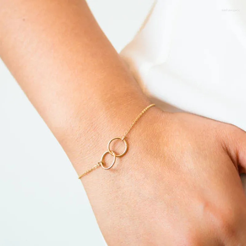 DHgate.com:Charm Bracelets Silver Plated Double Ring Chain Bracelet ...