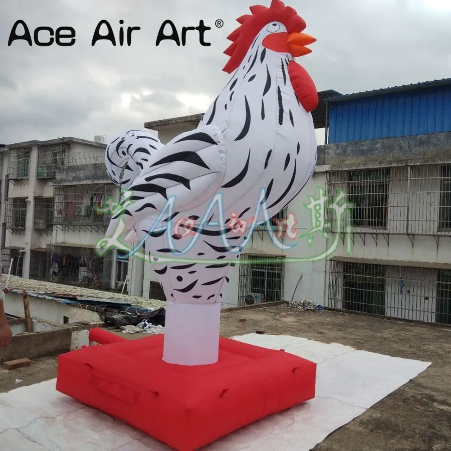 Inflatable Rooster Decoration 3m Tall Colorful Animal Model For Outdoor ...