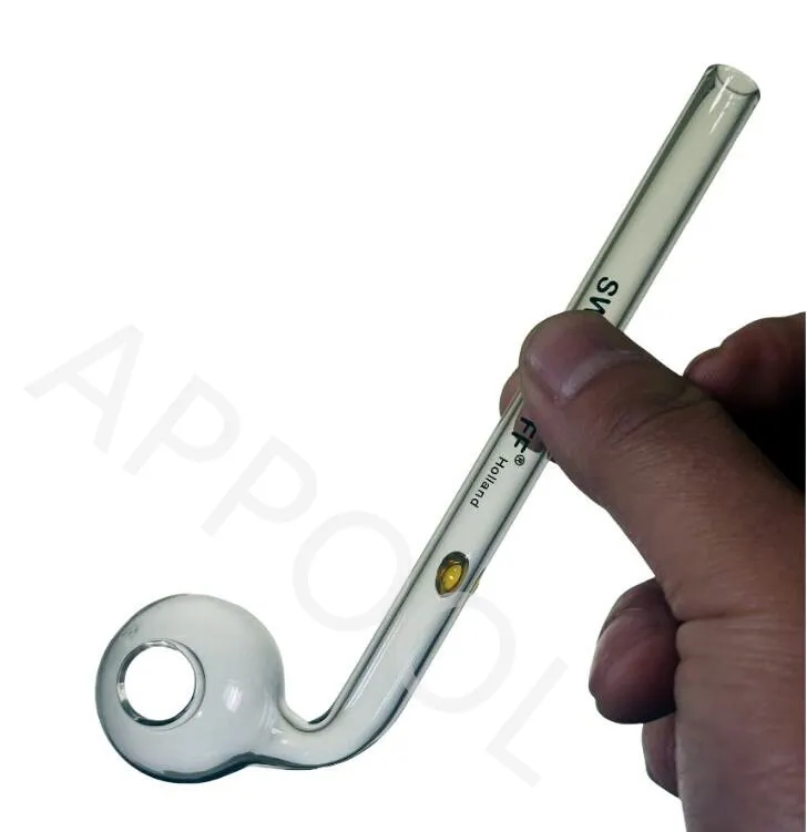 Curved Glass Oil Burner Pipe By AUS Handmade 14cm Clear Pyrex Tube For ...