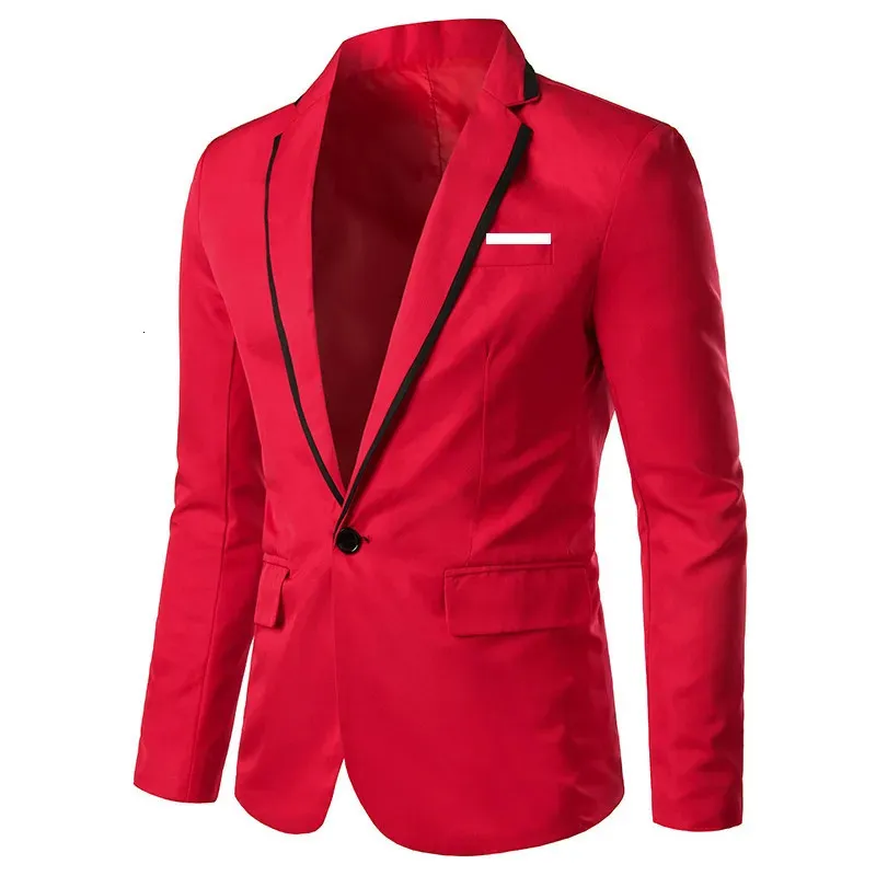 Men's Party Suits: Solid Color Blazer Leather Dress Coat For Parties ...