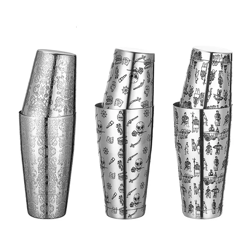 Boston Cocktail Shaker With Etched Pattern 800ml/500ml/240ml/For ...