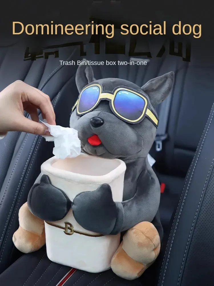DHgate.com:Plush Car Tissue Box with Storage: Soft Armrest Organizer ...