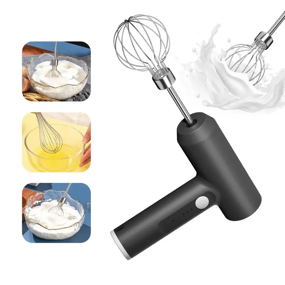 Cordless Electric Hand Mixer - Portable 3-Speed Egg Beater for Baking ...