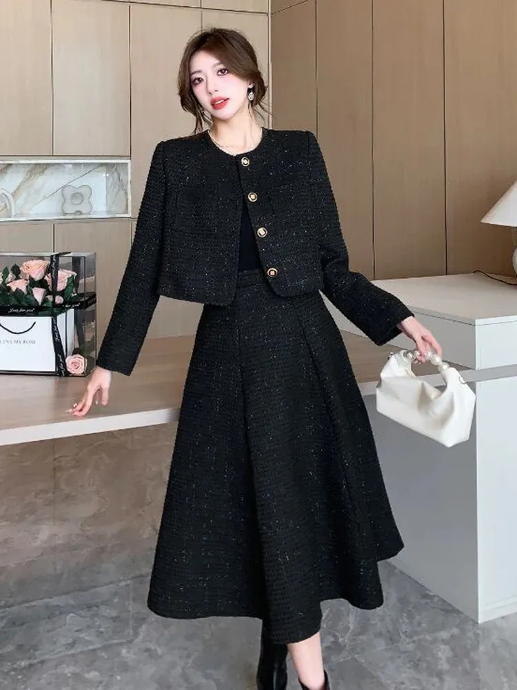 DHgate.com:Women's High-Quality Tweed Two-Piece Set: Chic O-Neck Long ...
