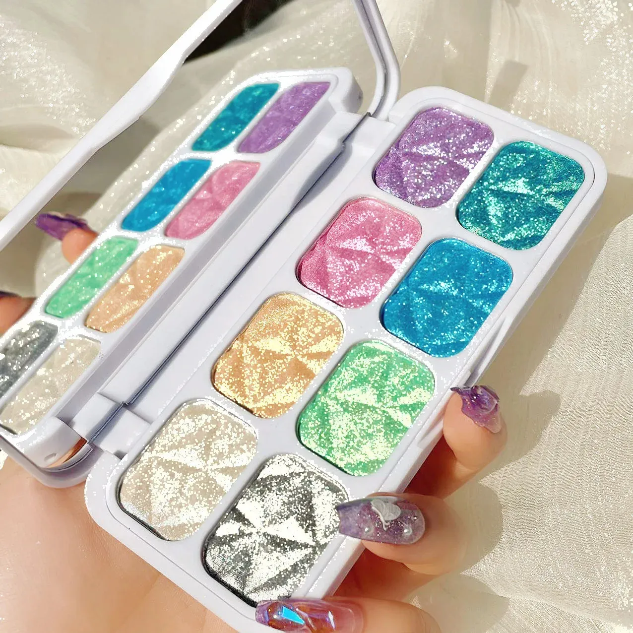 Glistening Mermaid Highlighter Palette Intense Pigmented Duochrome ...