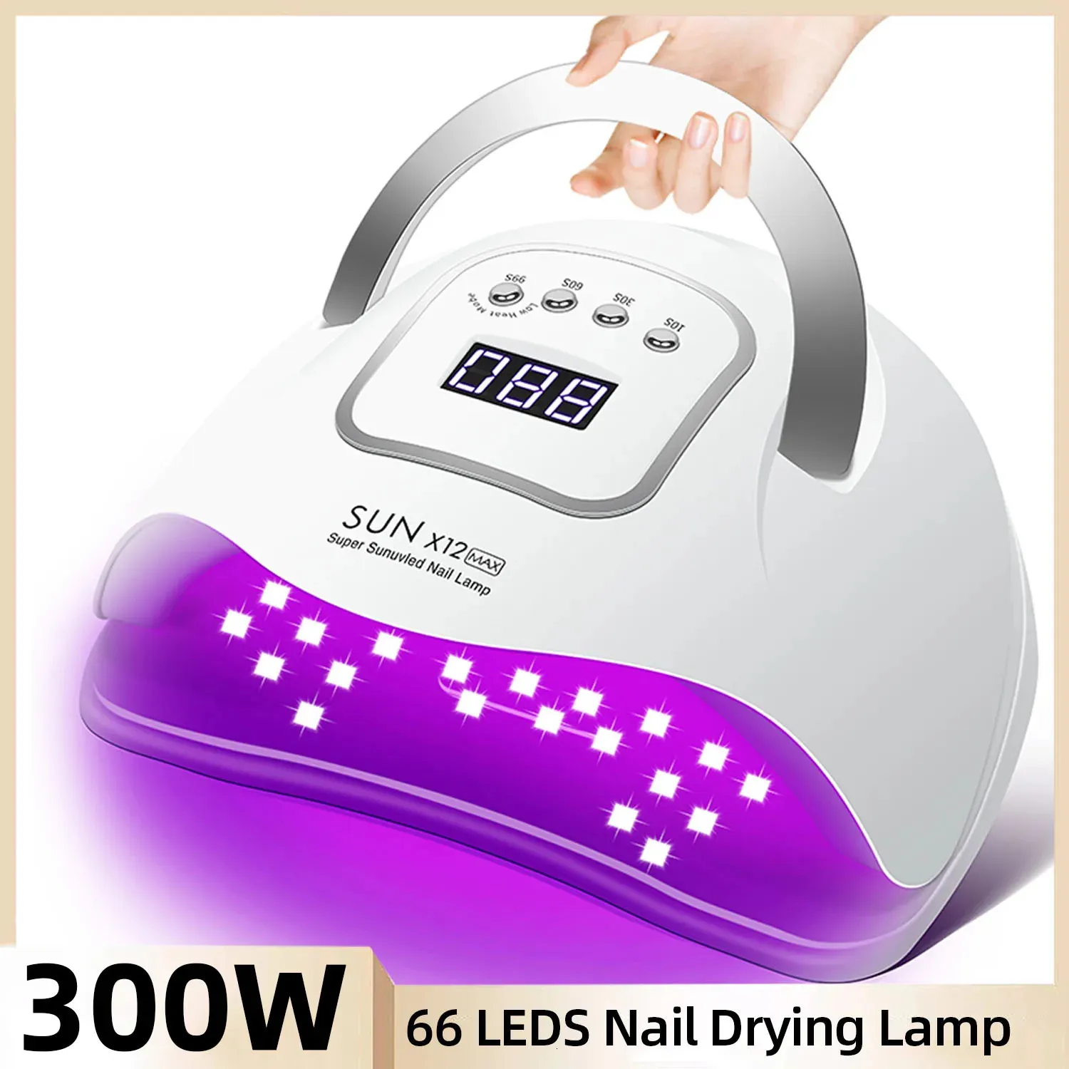 280W UV LED Nail Lamp - Professional Gel Nail Polish Dryer with 66 LEDs ...