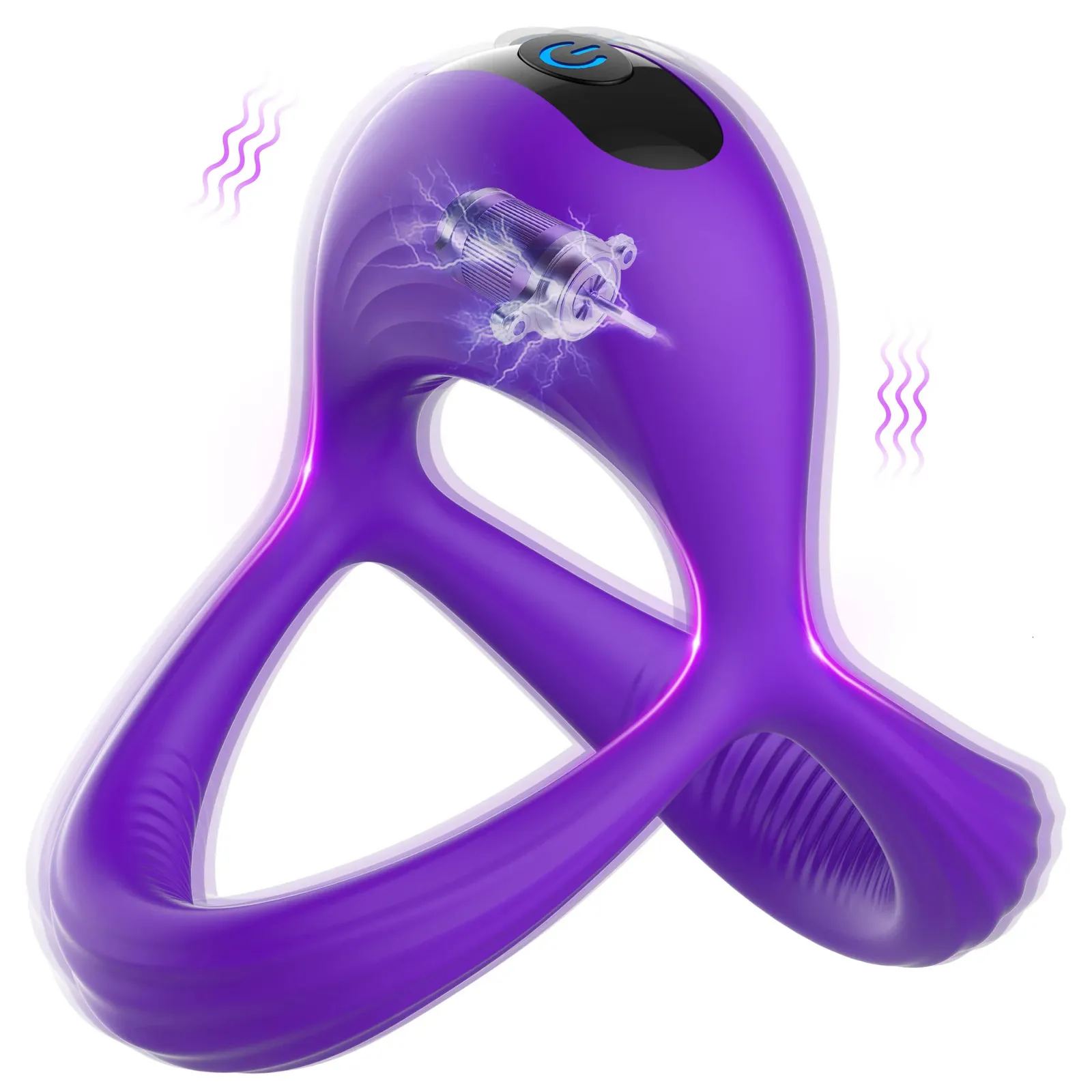 10 Mode Vibrating Cock Ring: Silicone Penis Ring For Men Enhanced ...