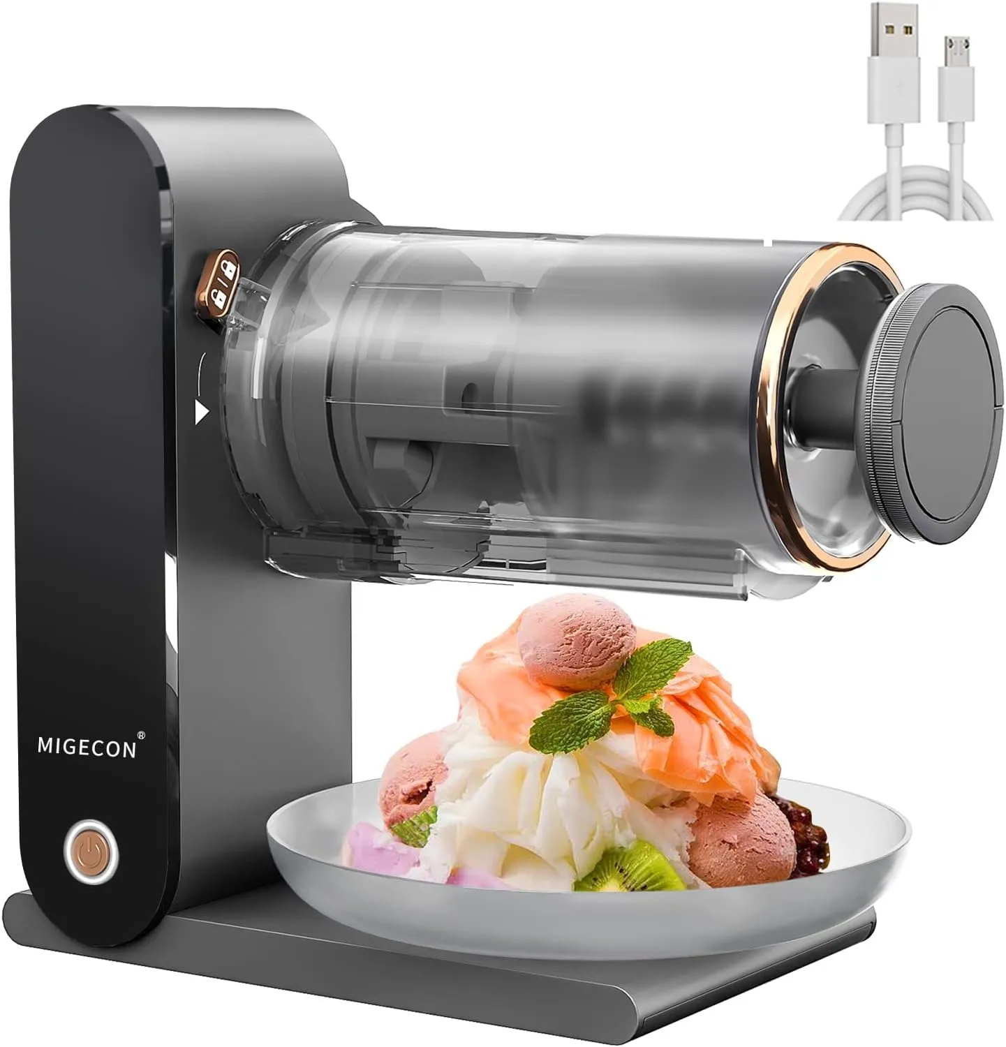 Portable Shaved Ice Maker - Rechargeable Snow Cone Slushie Machine with ...