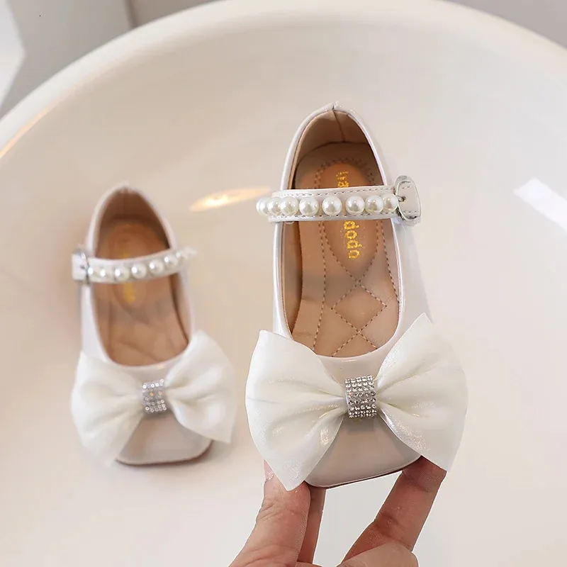 Girls Flower Princess Shoes - Elegant Beaded Flats, Mary Janes with ...