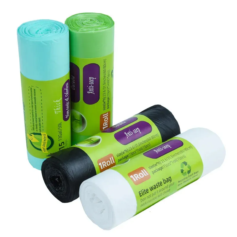 Strong Biodegradable Trash Bags - Thickened, Large Starch-Based Garbage ...