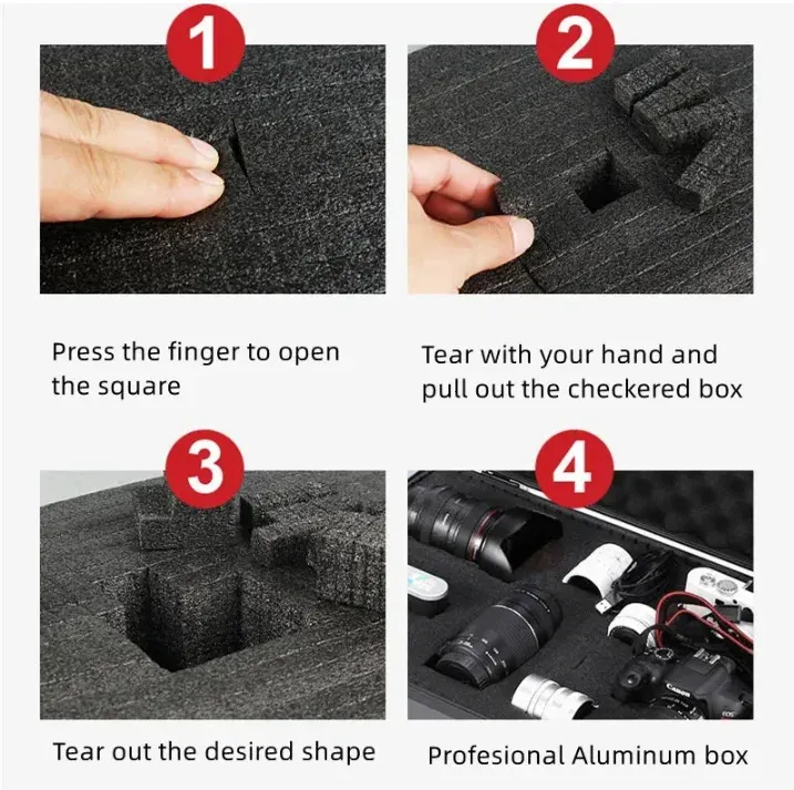 Carbon Fiber Tool Box Aluminum Case Suitcase Equipment Hard Carry Bag ...