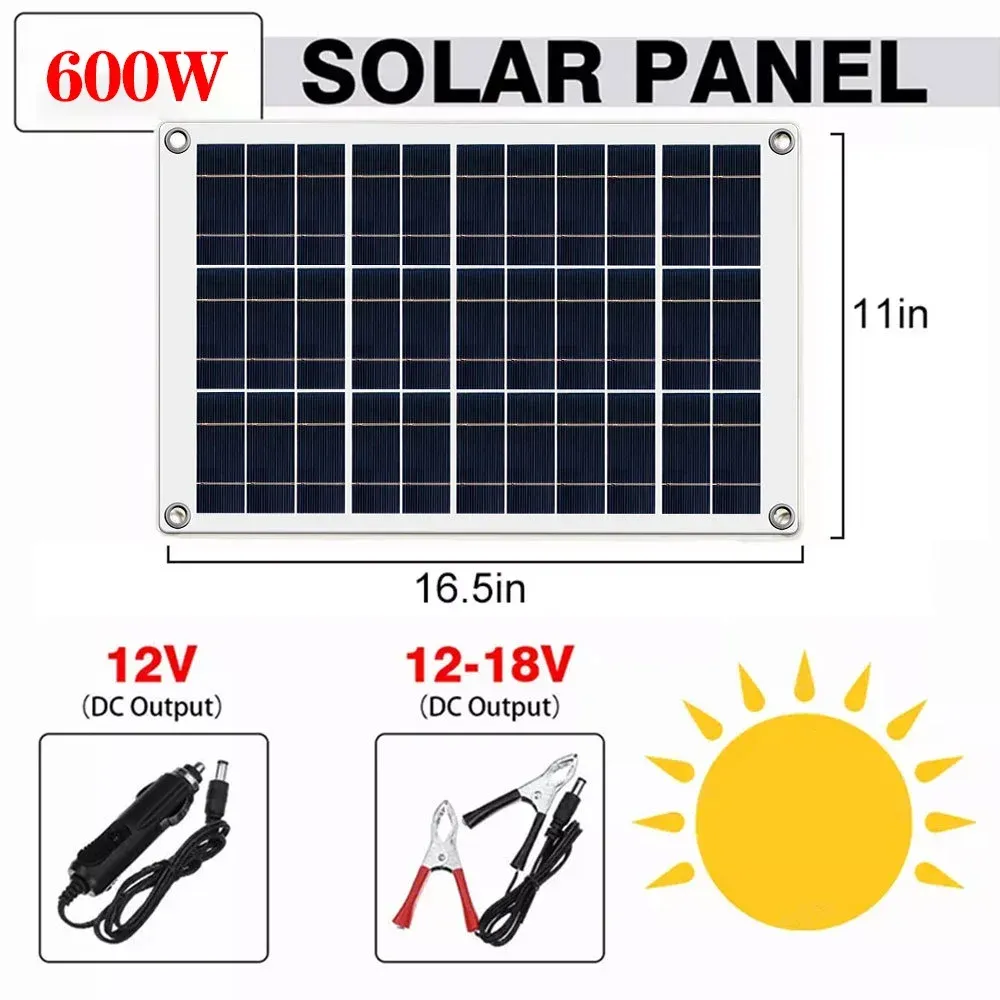 Complete 600W Solar Power Kit - 6000W Inverter, 12V System, Battery ...