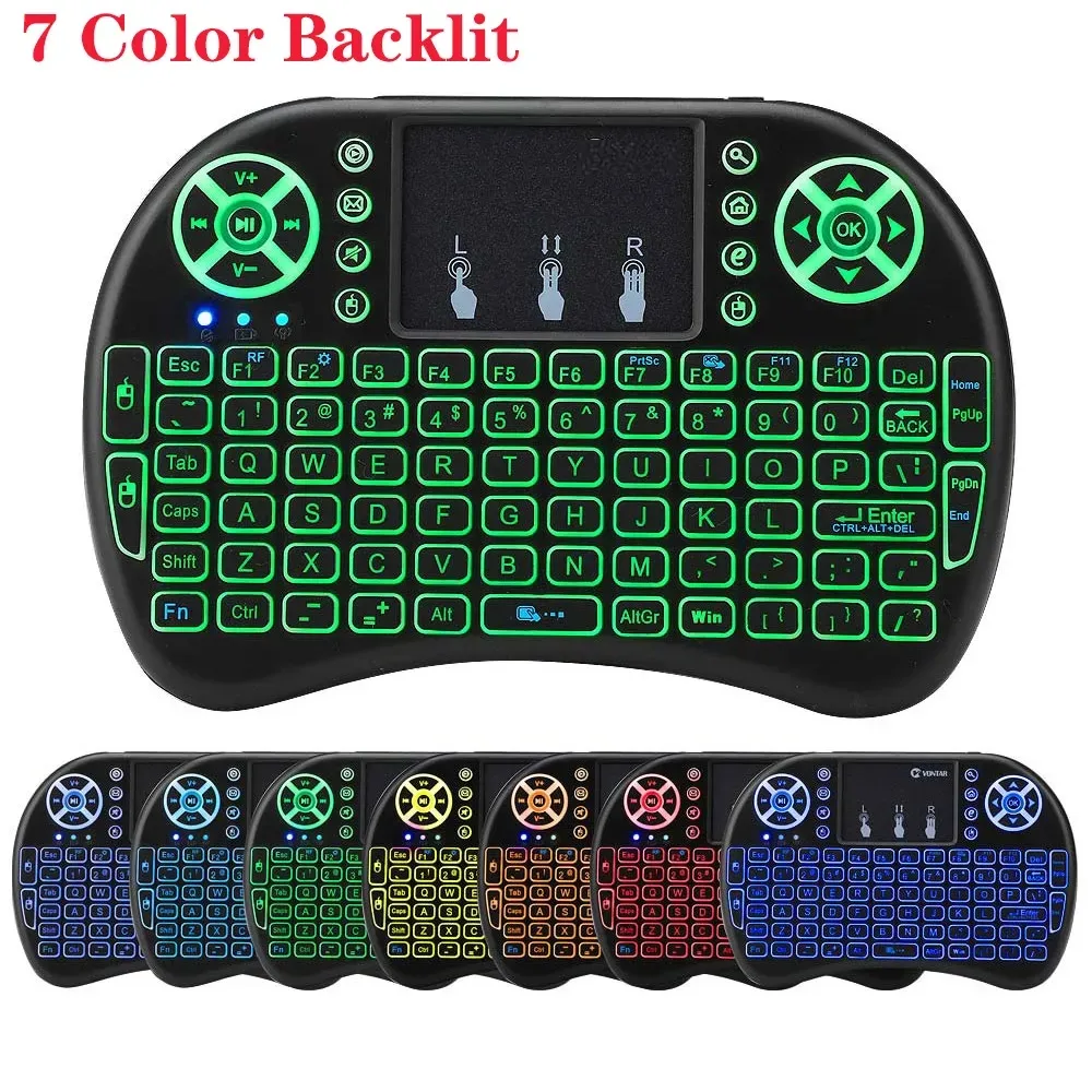 Air Remote Mouse Mini Bluetooth Keyboard With Touchpad: I8 Backlit 2.4G ...