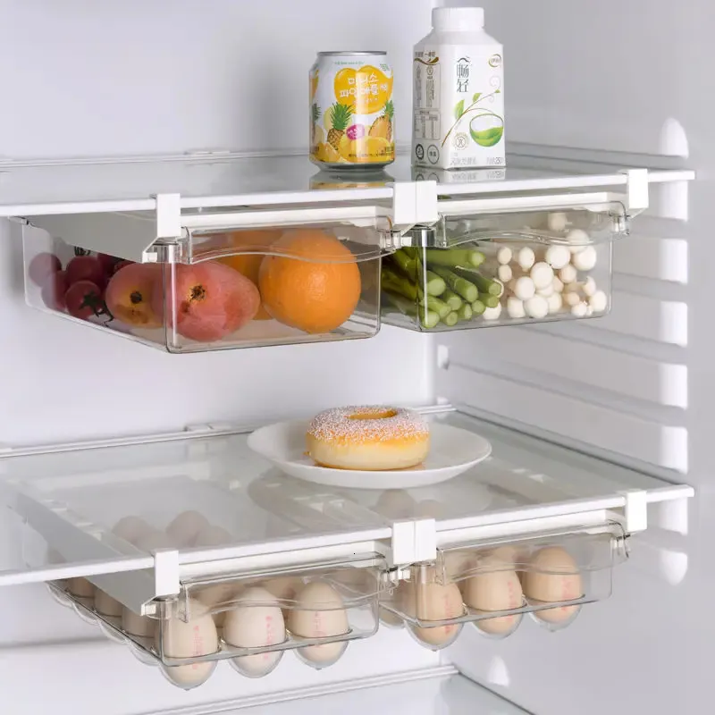 Plastic Drawer Organizer Clear Fridge Organizer Food Storage Boxes ...