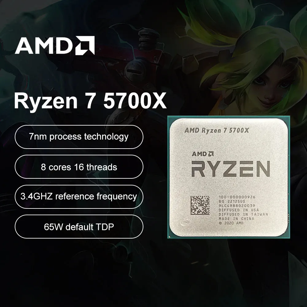 DHgate.com:Ryzen 7 5700X 8-Core CPU, 3.4GHz Up to 4.6GHz, 16MB L3 Cache ...