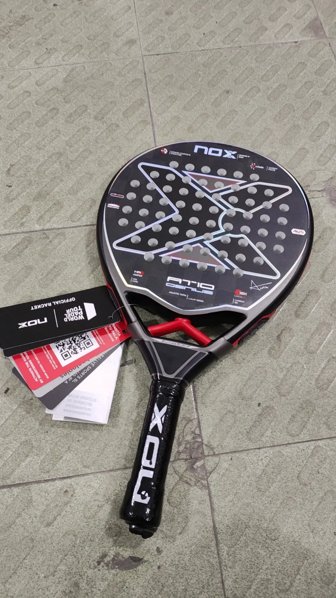 Nox AT10 Genius Padel Racket: 3K Carbon Fiber, EVA SOFT Memory, High ...