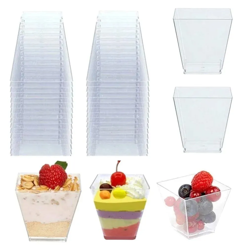 Mini Dessert Cups 60ML - Disposable Clear Plastic Appetizer Cups for ...