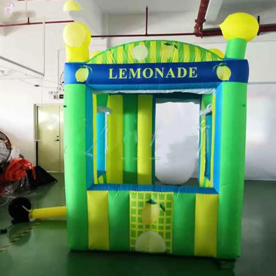 Personalized Inflatable Lemonade Booth - 16.5x16.5x11.5ft Lemon Kiosk ...