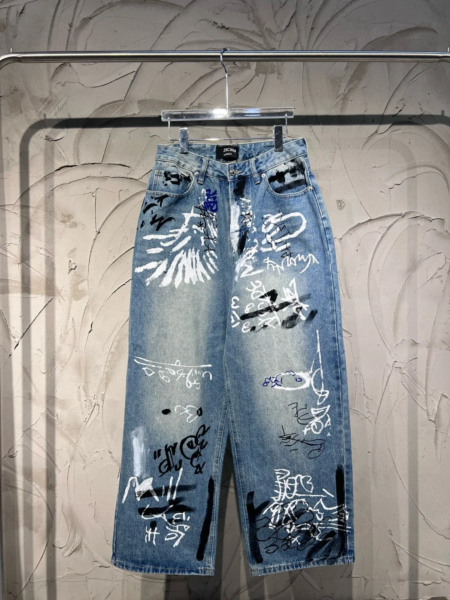 Men's Plus Size Pants Round neck embroidered and printed polar style ...