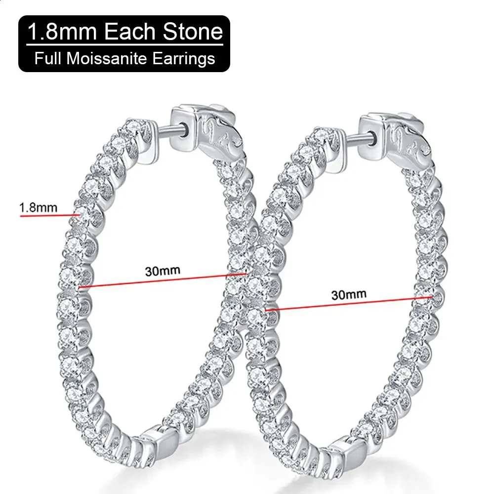 Sterling Silver 2mm Full Hoop Earrings S925 Sterling Silver Stud Ear ...