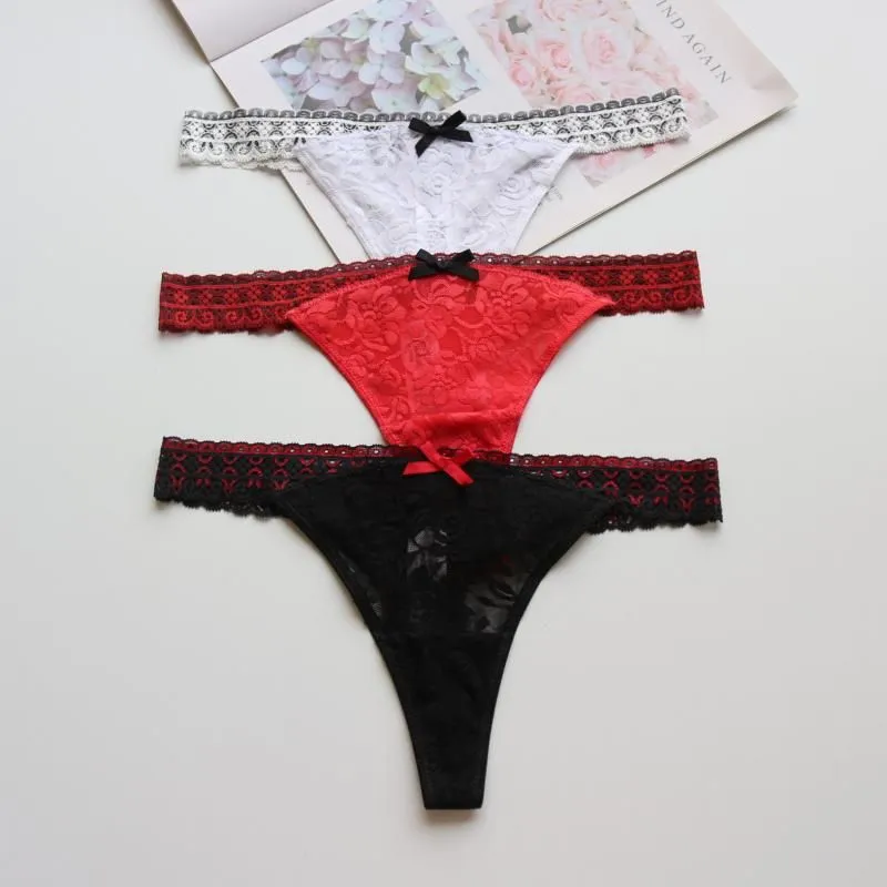 DHgate.com:3Pcs Plus Size G-String Lace Panties for Women - Seamless T ...