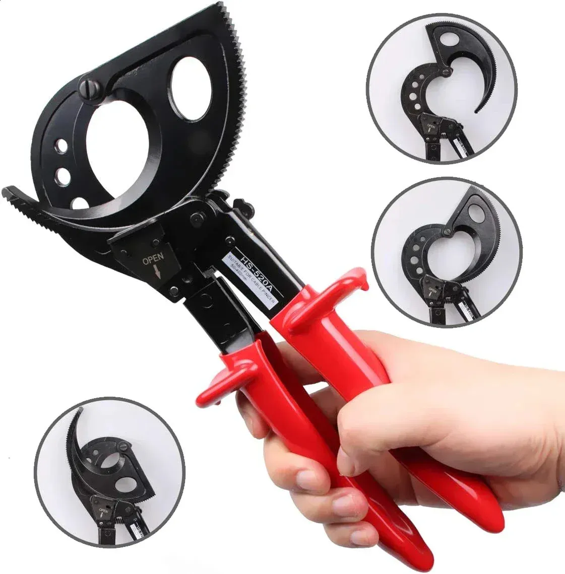 Heavy-Duty Ratchet Cable Cutter - Cuts Aluminum & Copper Wire up to ...
