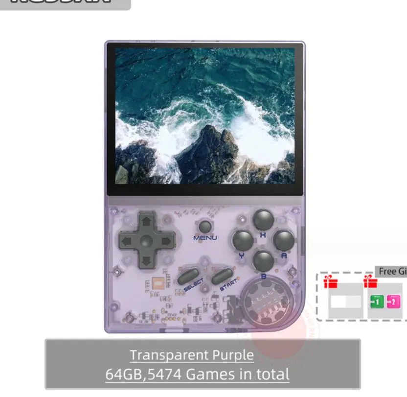 2024 Portable Game Console 3.5 Inch Screen Linux System 64GB MP4 Player ...