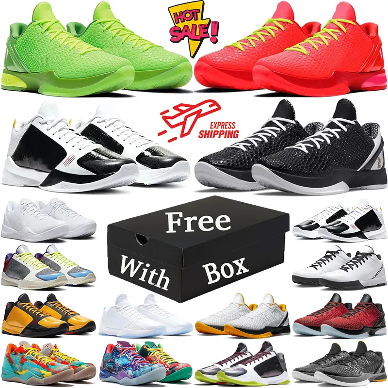 With BoxKobe 6 Protro Reverse Grinch Basketball Shoes For Men Kobes ...