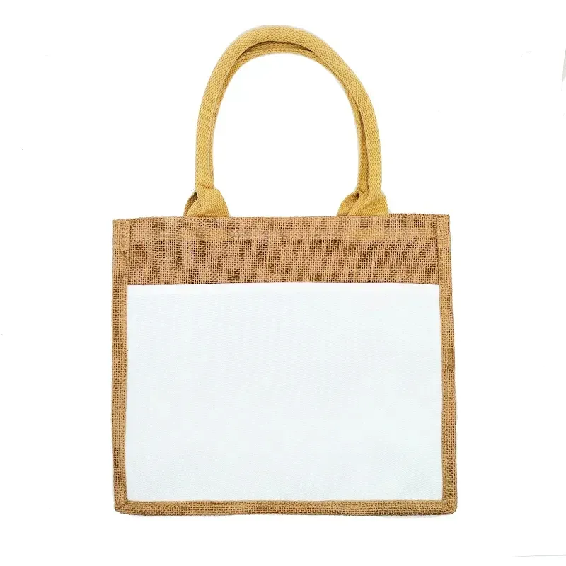 Wholesale Wholesale Sublimation Blank Jute Tote Bags With Front Pocket ...