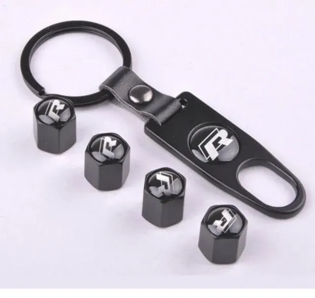 Tyre Caps Stainless Steel Wheel Valve Cover Set With Wrench Keychain ...