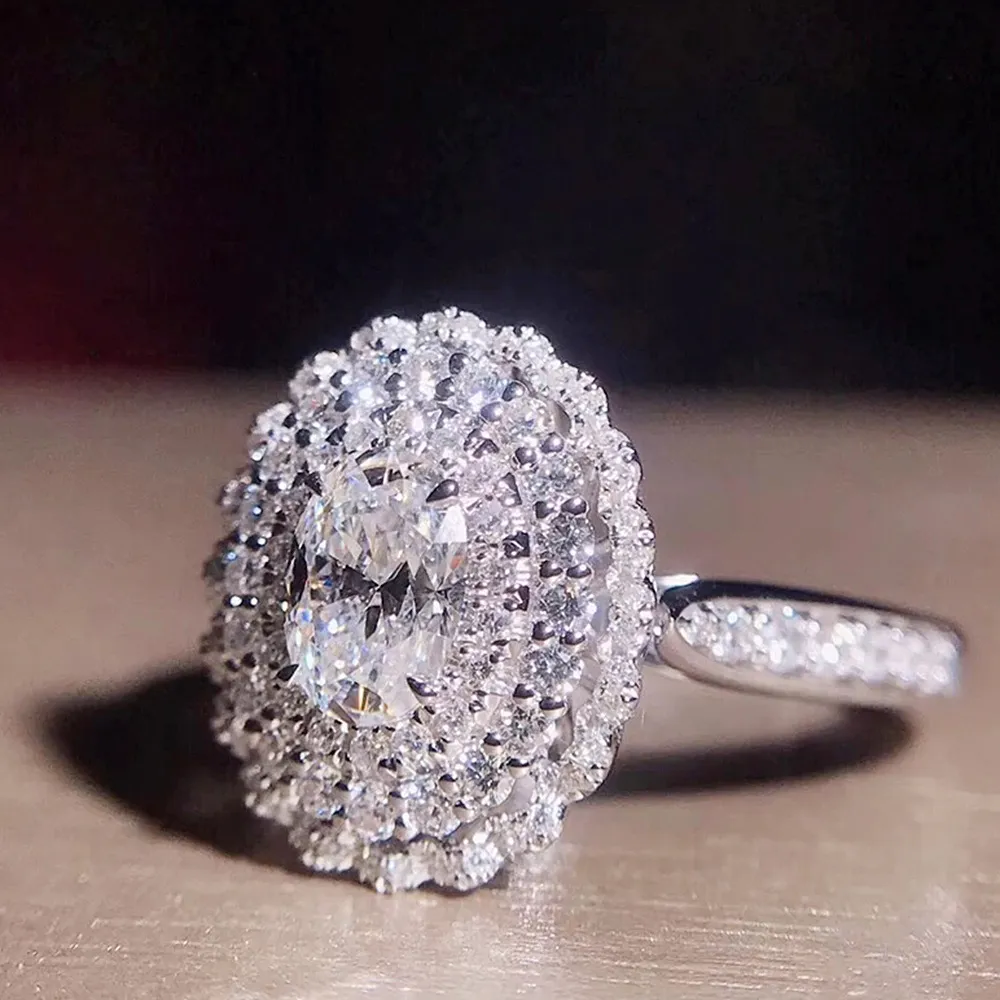 925 Sterling Silver Engagement Ring with Oval Cut CZ - A Timeless ...