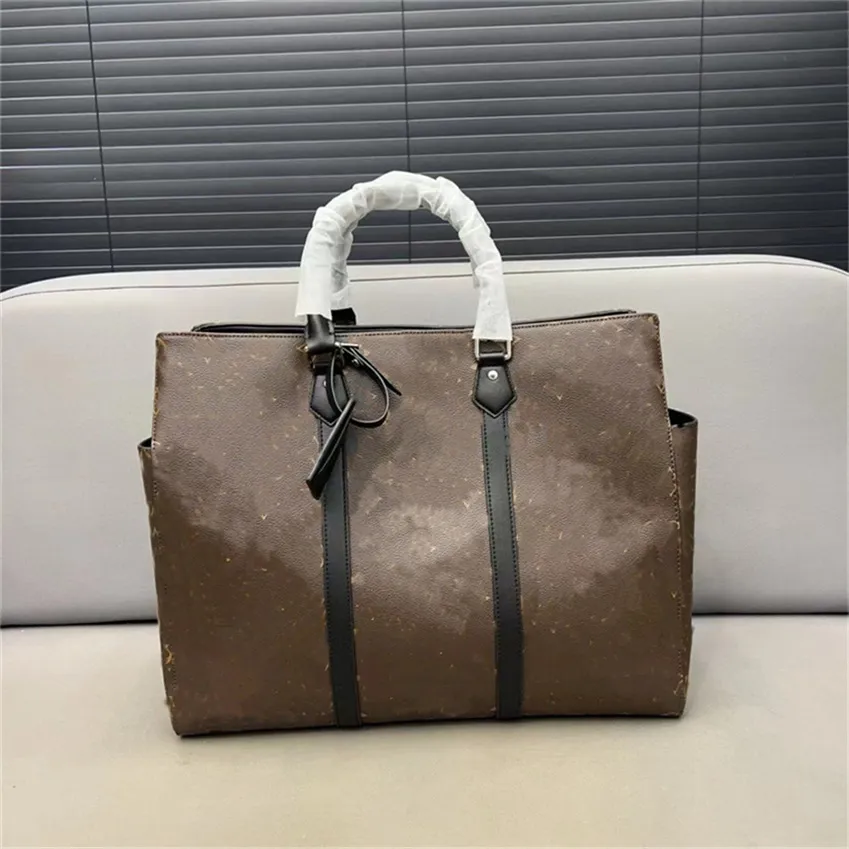 Luxury Leather Tote Bag With Embossed Print For Men And Women Designer ...
