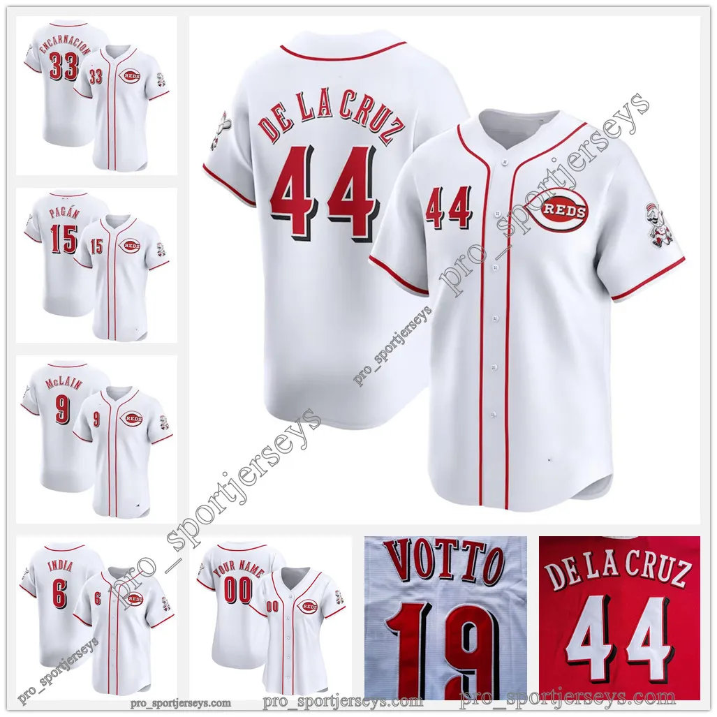 Custom 44 Elly De La Cruz Joey Votto Baseball Jersey Ken Griffey ...